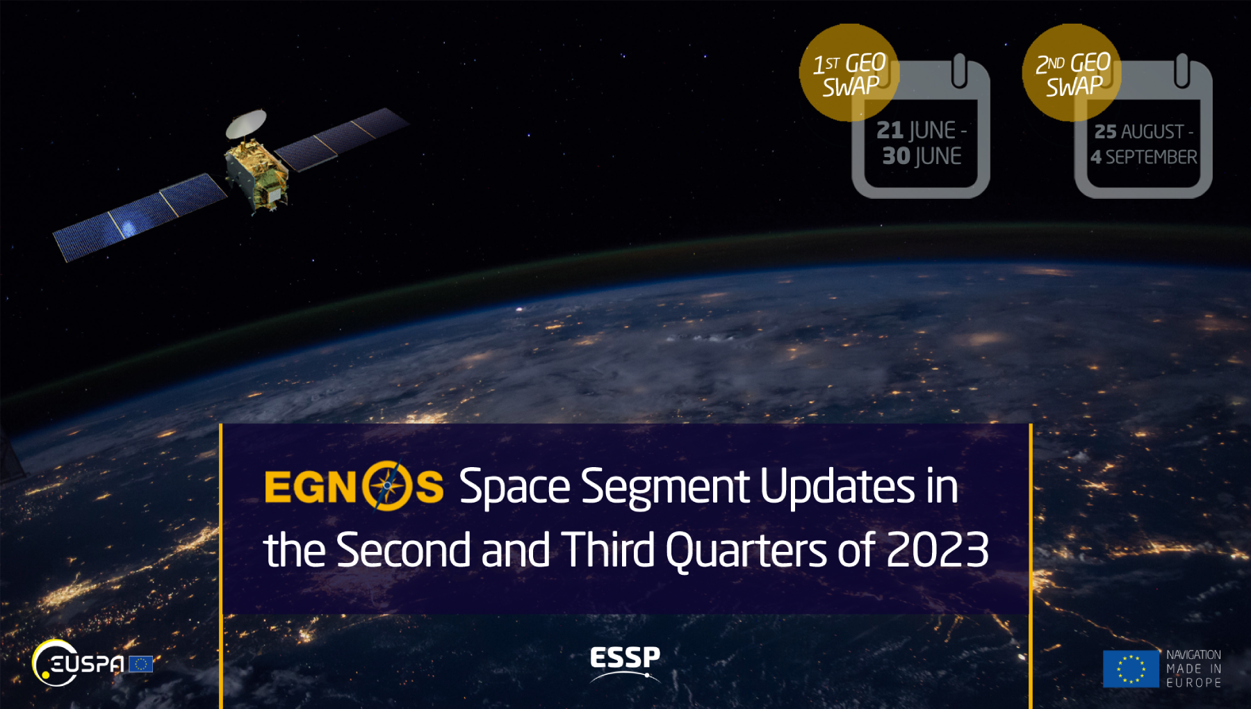 Service Notice #26 published: EGNOS Space Segment changes in the second and third quarters of ...